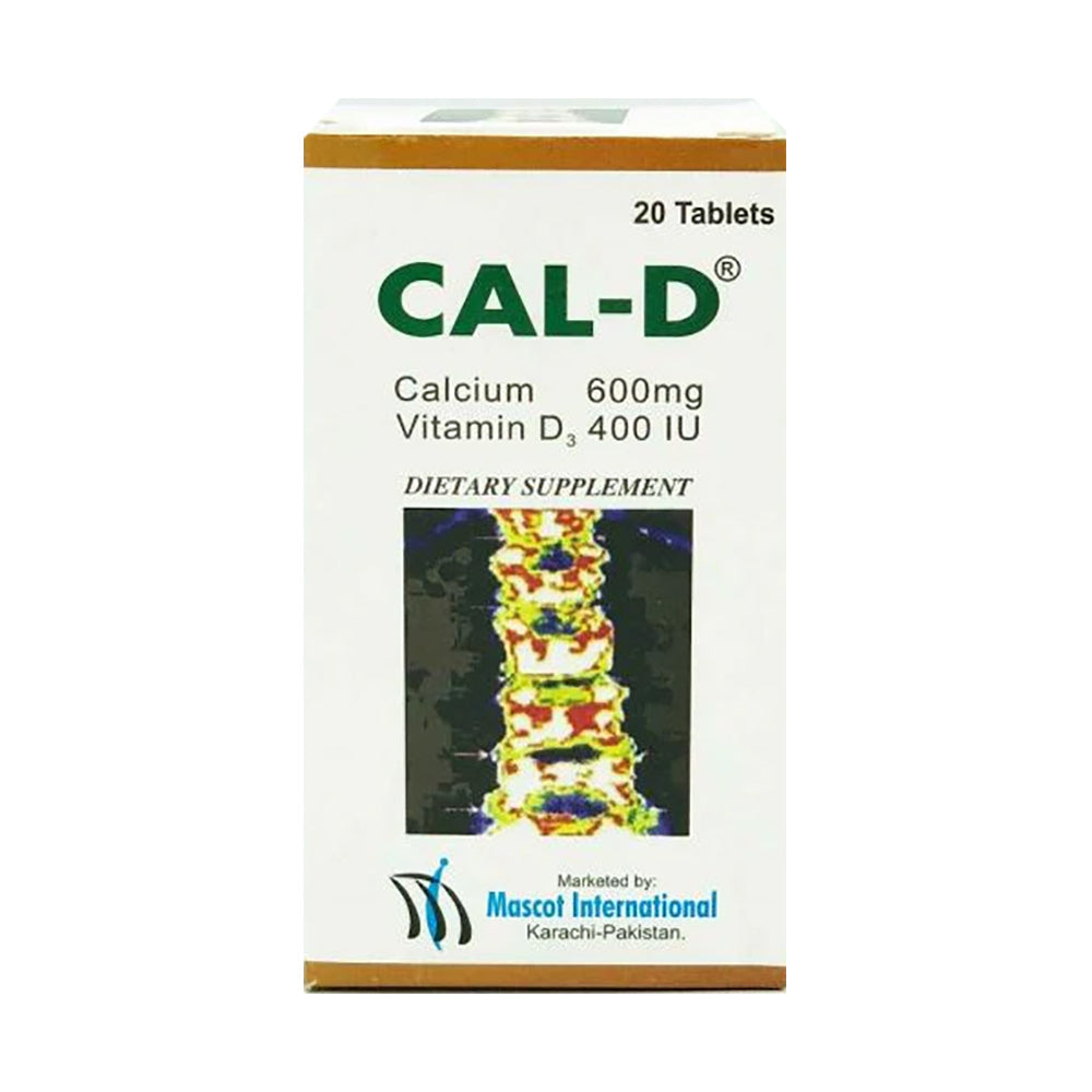 Cal-D 400 IU 600mg 20 Tablets – One Health