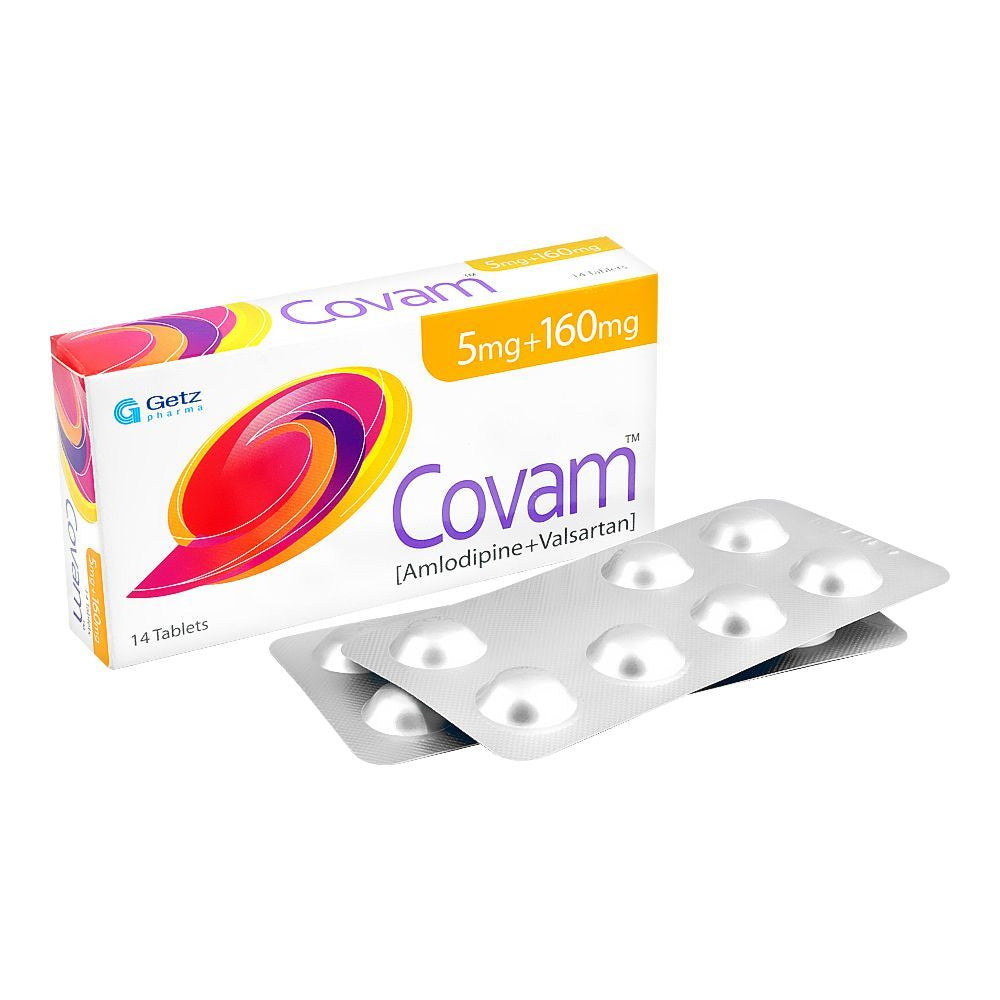 Covam 5mg+160mg 14 Tablets – One Health