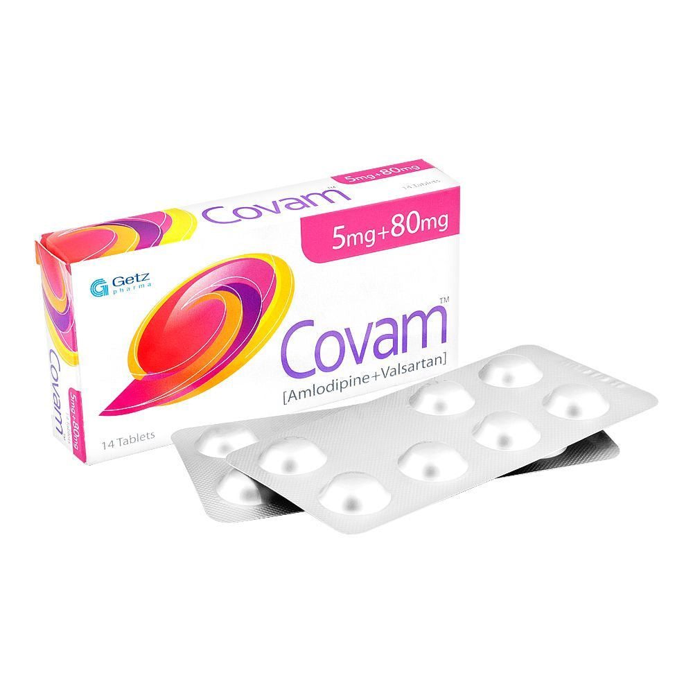 Covam 5mg+80mg 14 Tablets – One Health