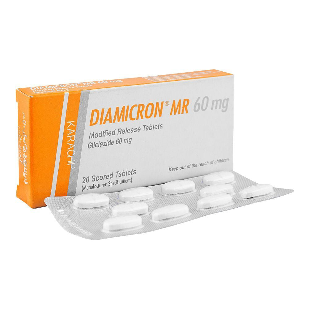 Diamicron MR 60mg 20 Tablets – One Health