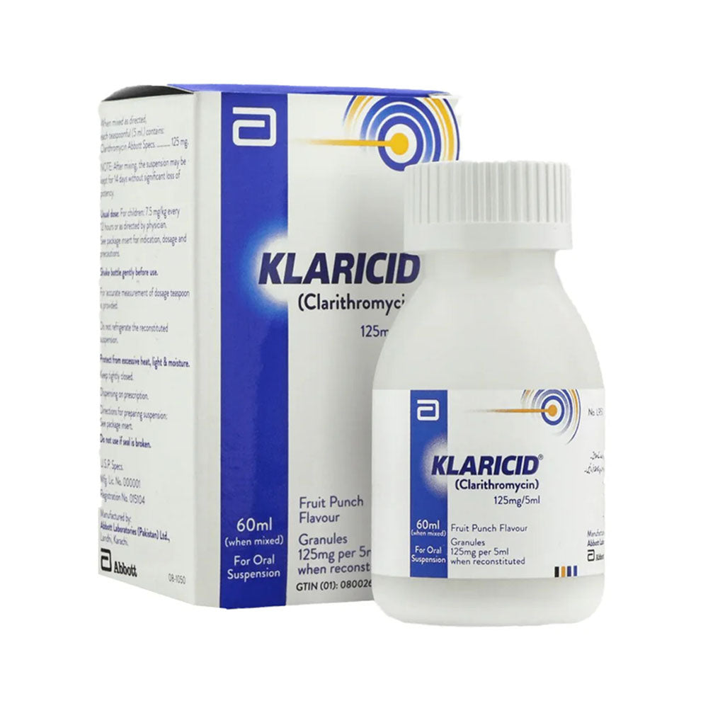 Klaricid 125mg Oral Suspension 60ml – One Health