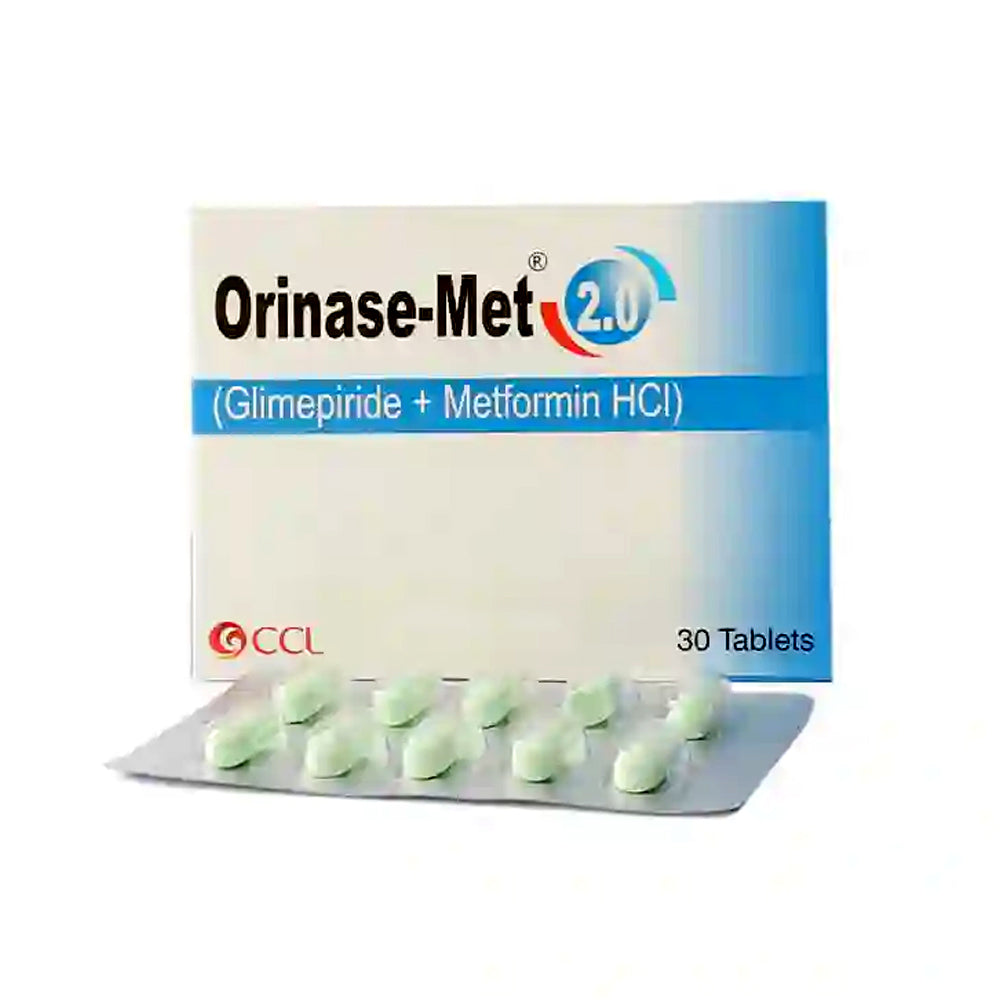 Orinase-Met 2.0/500, 30 Tablets – One Health