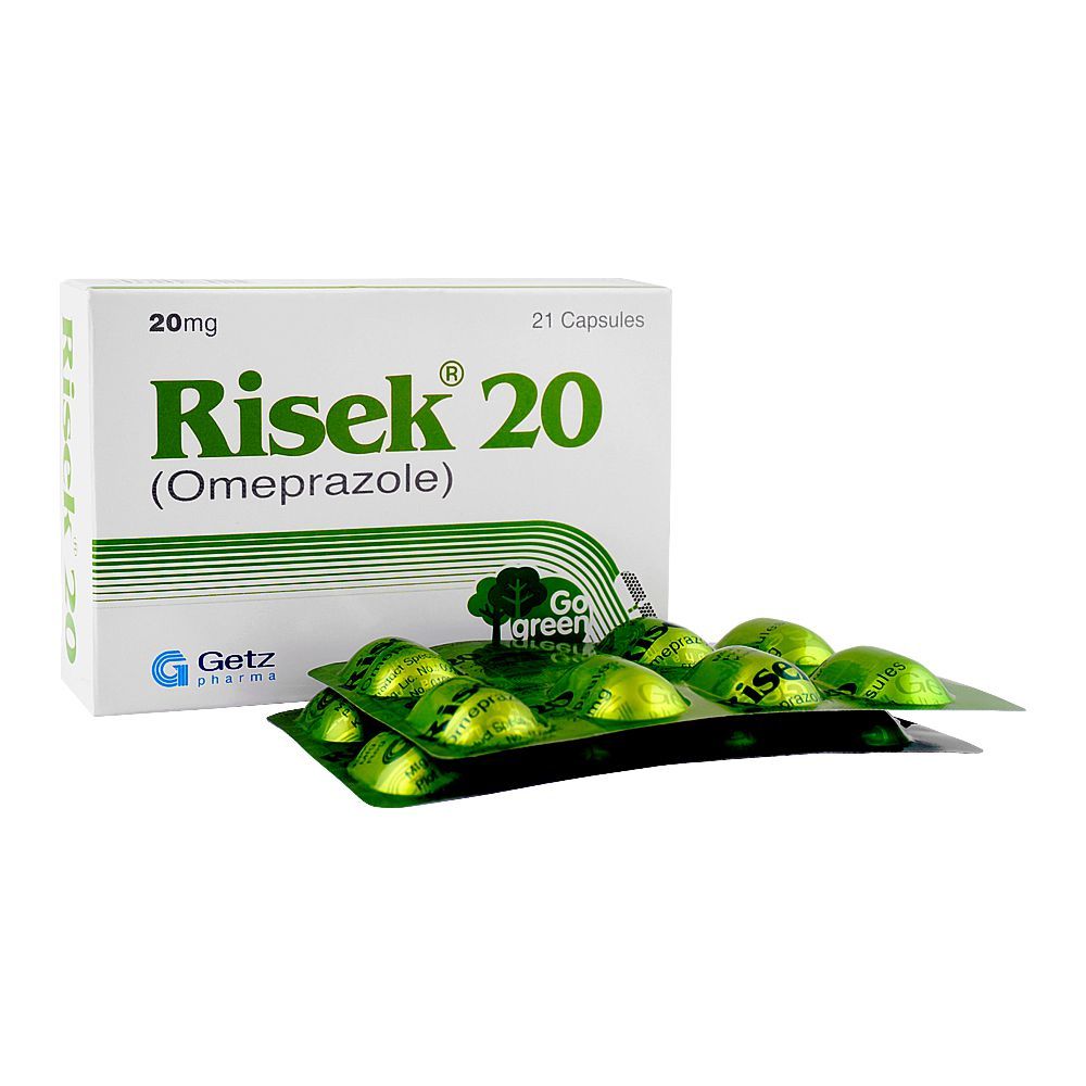 Risek 20mg 21 Capsules – One Health