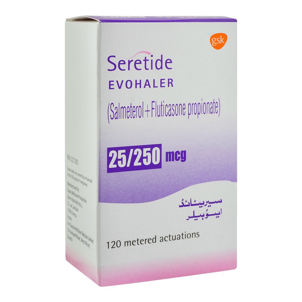 Seretide Evohaler 25/250mcg 120 Actuations – One Health