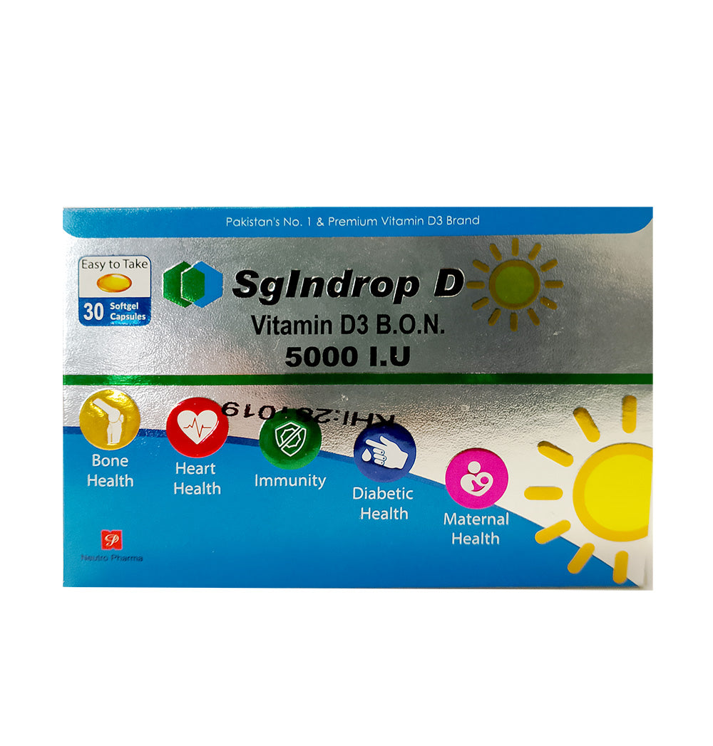 SgIndrop D 5000 I.U 30 Capsules – One Health