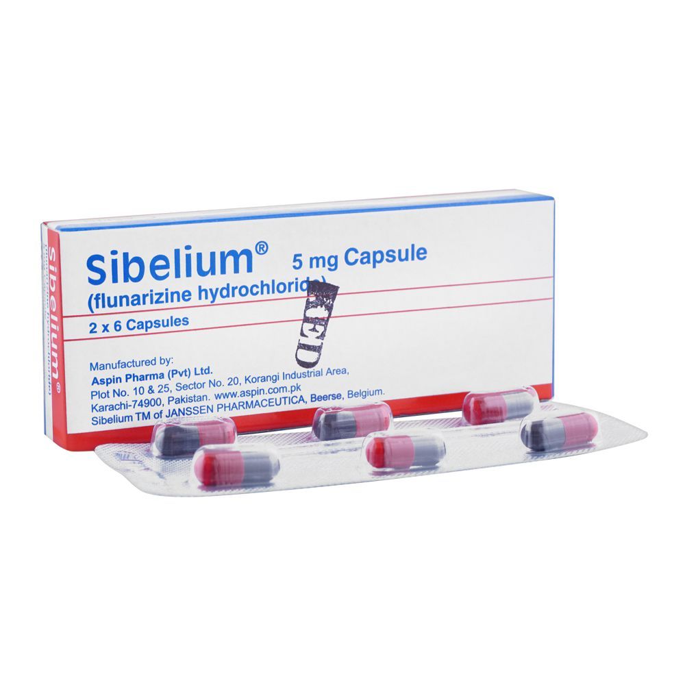Sibelium 5mg 2x6 Capsules – One Health