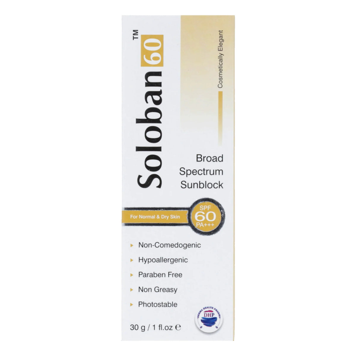 Soloban 60 Broad Spectrum Sunblock 30g – One Health
