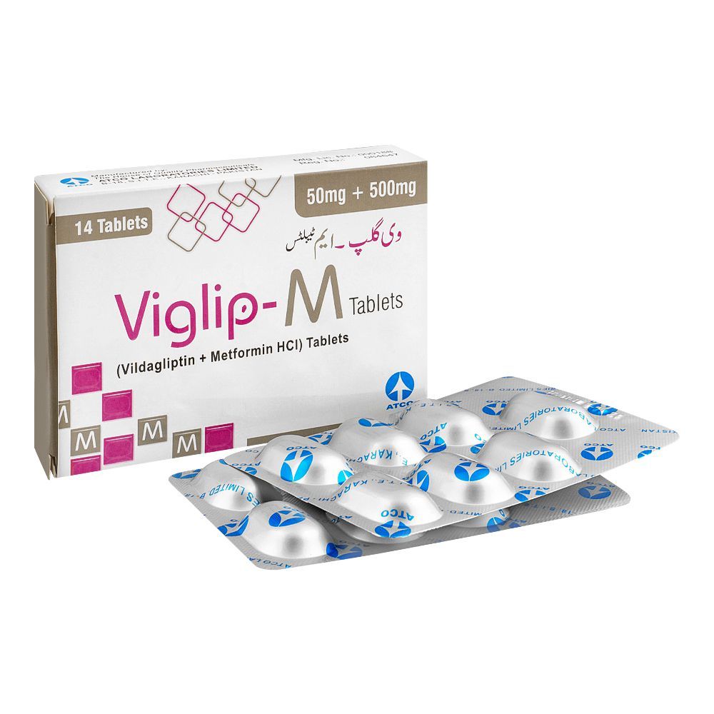 Viglip-M 50mg+500mg 14 Tablets – One Health